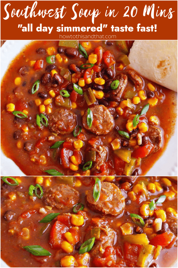 Mexican Bean Soup, Hearty Home Cooked Flavor in 20 Mins