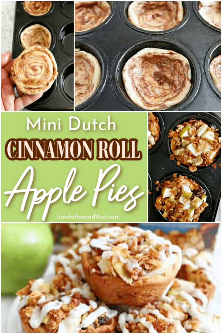 Cinnamon Roll Apple Pies, EASY Dutch Style with Glaze