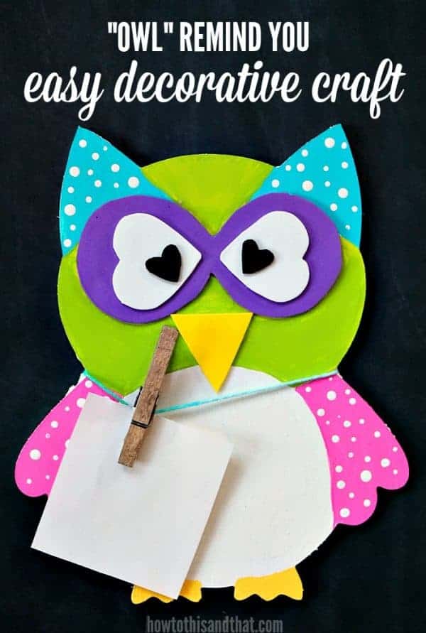 Chalkboard Owl Craft for Kids - A cute Note Holder!