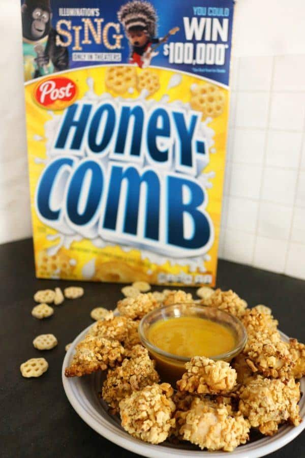 Honey Mustard Popcorn Chicken- Oven Baked & Super Crunchy!