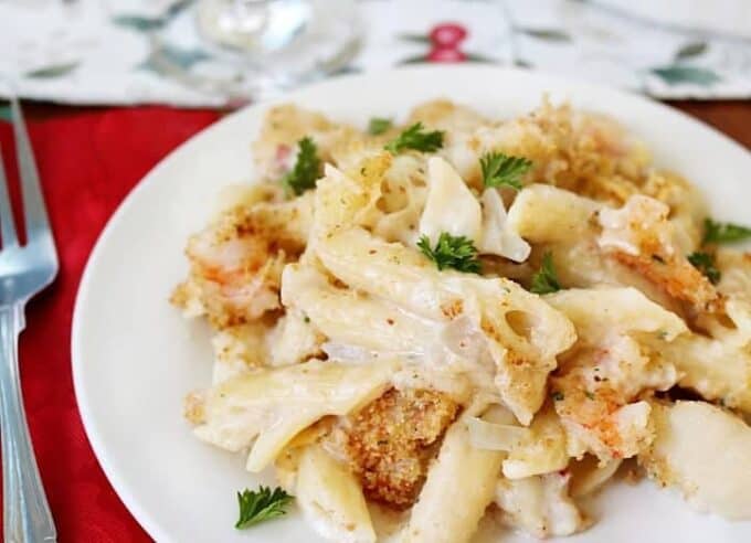 Creamy Seafood Pasta Bake- A Family Holiday Tradition