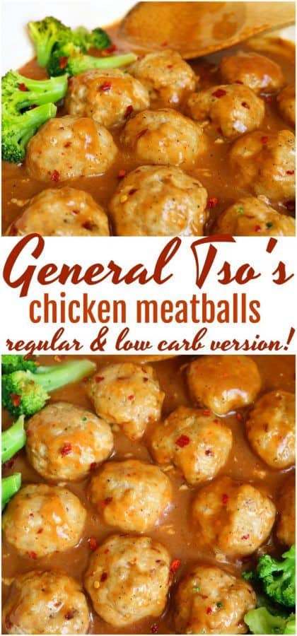 General Tso Chicken Meatballs, Regular & Keto Version