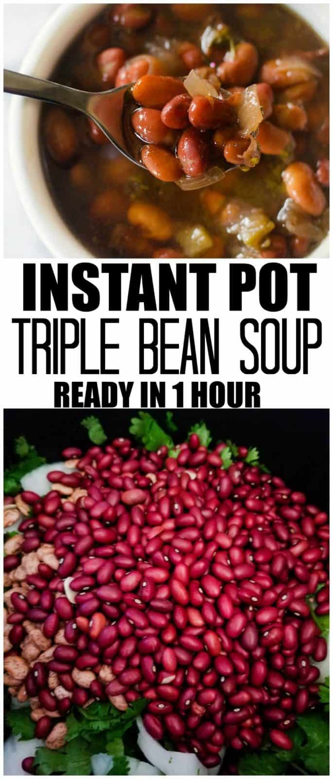 Instant Pot Triple Bean Soup- READY IN ONE HOUR!