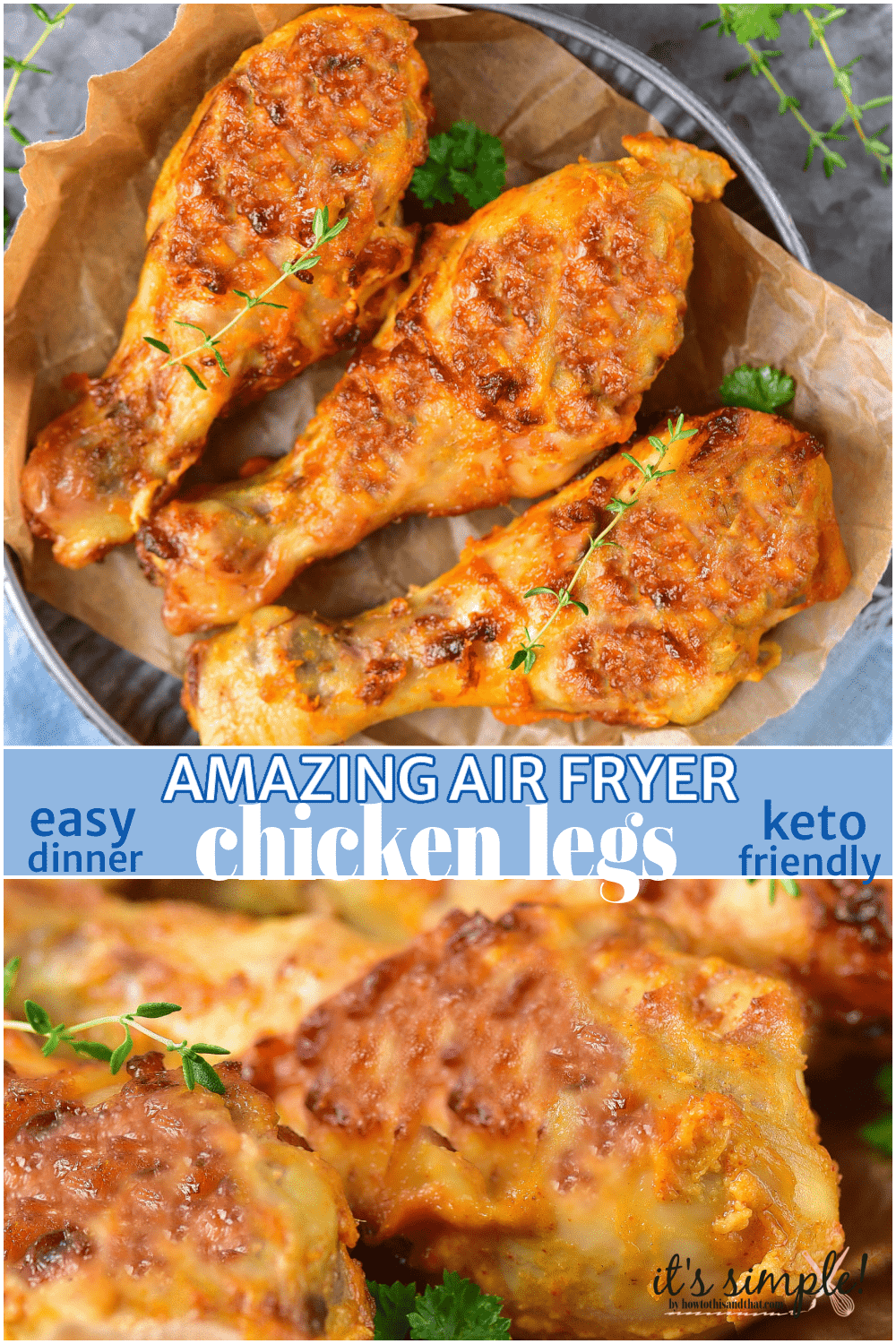 The BEST Mayo Chicken Legs from the Air Fryer, Optional Oven